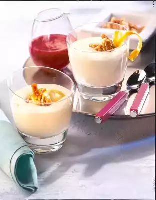 Semolina Foam With Almond Brittle And Raspberry Sauce Recipe