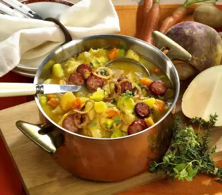 Turnip Stew With Cooked Sausage Recipe